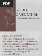 Subject Orientation EmTech | PDF | Educational Technology | Communication