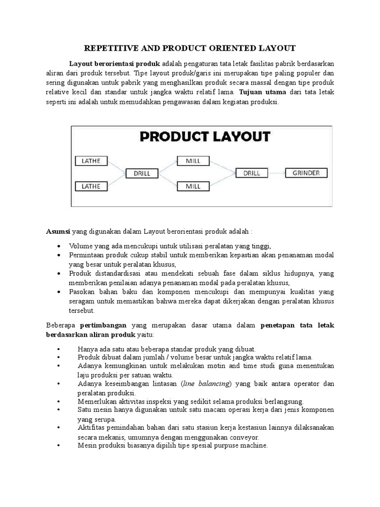 Tata Letak Berorientasi Produk dalam Produksi | PDF