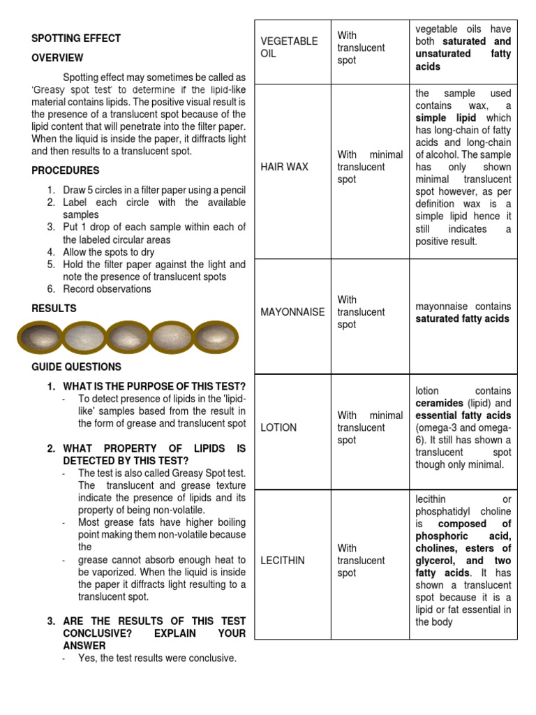Biochemistry Experiment | PDF | Lipid | Fat