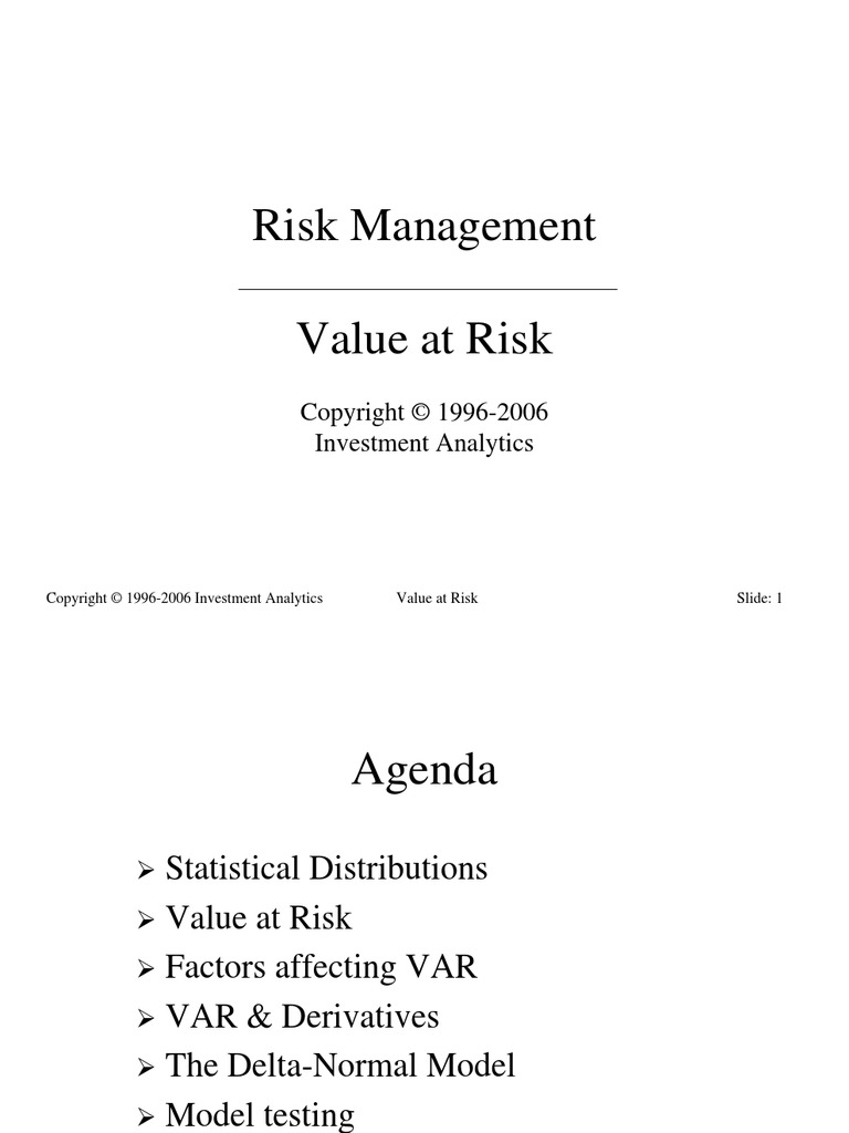 Value at Risk | PDF