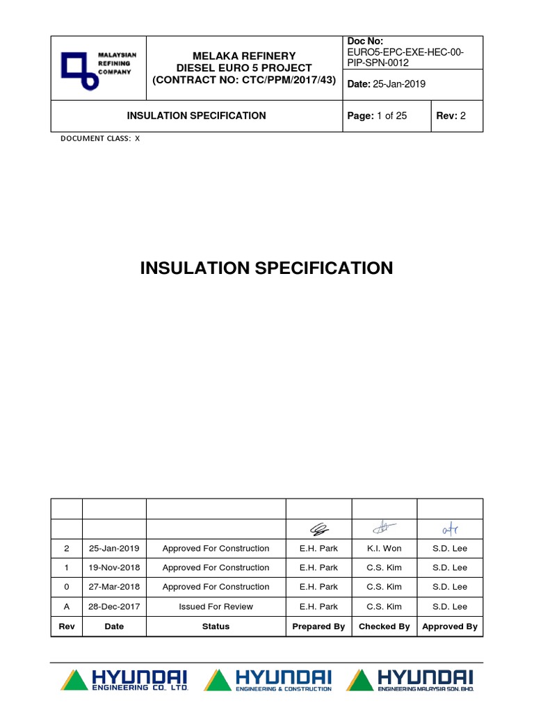 Insulation Specification | Stainless Steel | Pipe (Fluid Conveyance)
