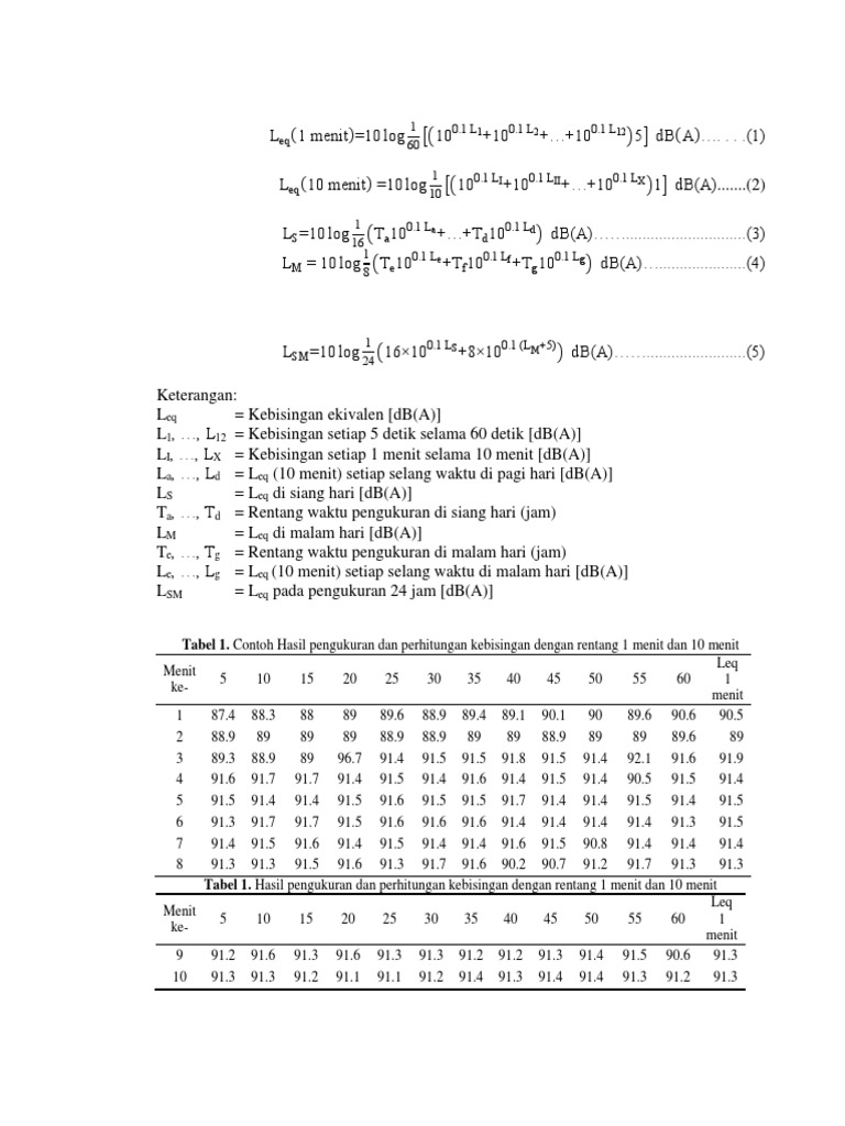Perhitungan Leq | PDF