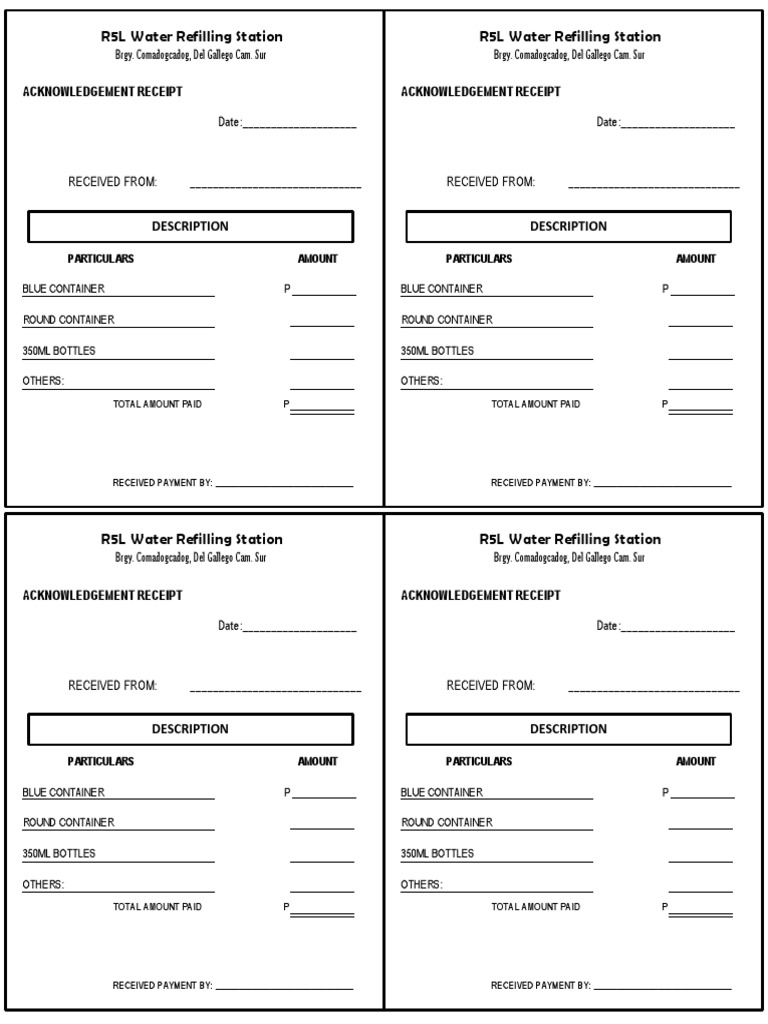 Acknowledgement Receipt | PDF | Receipt | Business Documents