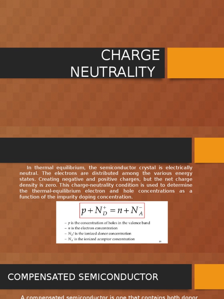 Charge Neutrality in Compensated Semiconductors | PDF | Semiconductors ...
