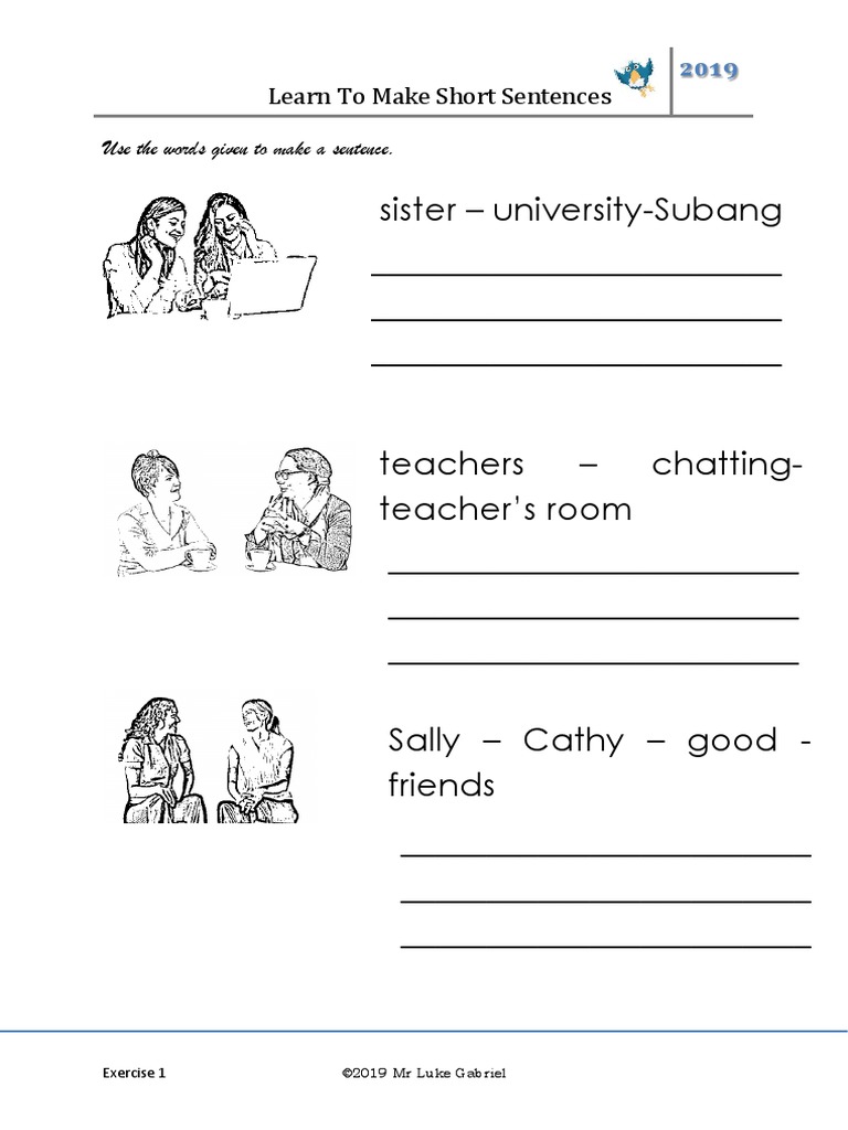 Learn To Make Short Sentences: Use The Words Given To Make A Sentence | PDF