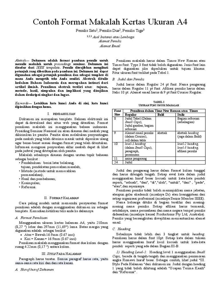 Format Penulisan Full Paper PDF | PDF