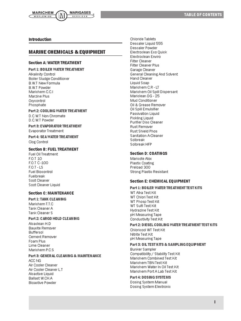 Marichem Marigases Catalogue | PDF | Water | Corrosion