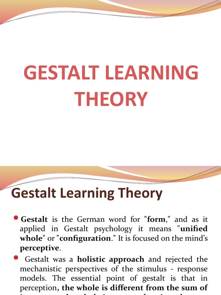 Gestalt Learning Theory | PDF