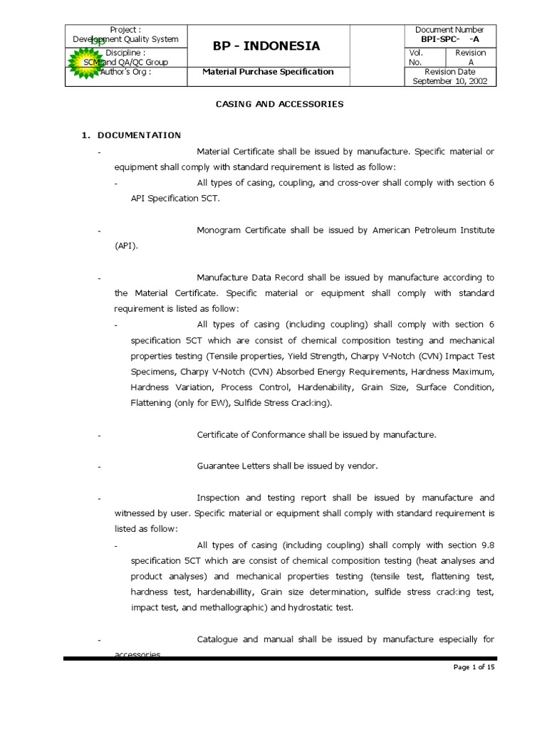 BP - Indonesia: Casing and Accessories | Download Free PDF | Pipe ...