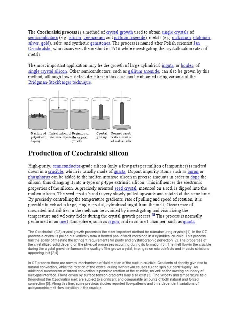 The Czochralski Process | PDF | Physical Chemistry | Condensed Matter ...