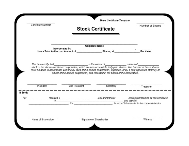 Stock Certificate | PDF