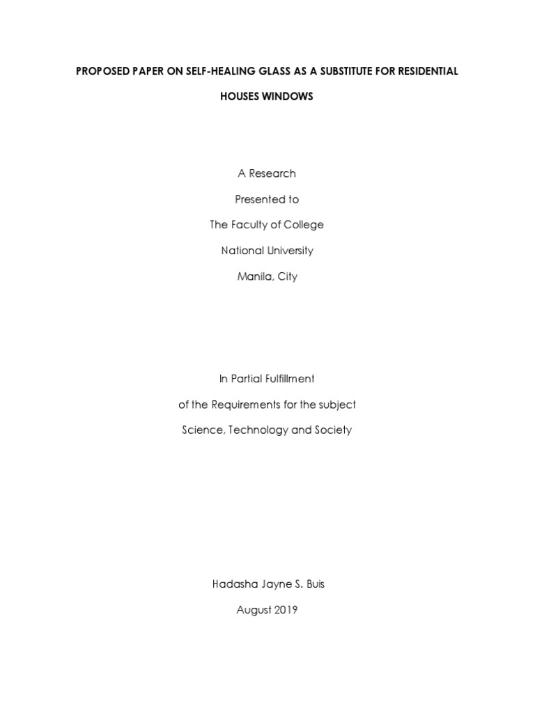 Self-Healing Glass for Home Windows | PDF