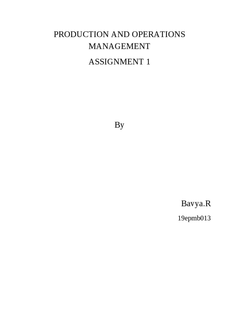 Production and Operation Management | PDF | Inventory | Operations ...