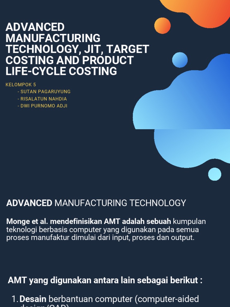 Advanced Manufacturing Technology, Jit, Target Costing and Product Life-Cycle Costing | PDF