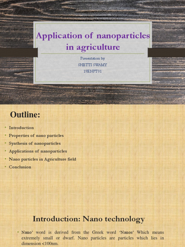 Application of Nanoparticles in Agriculture | PDF | Nanotechnology | Nanoparticle