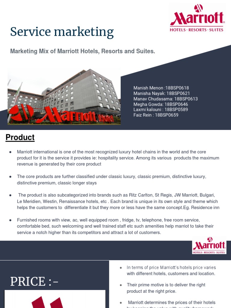 Service Marketing: Marketing Mix of Marriott Hotels, Resorts and Suites ...