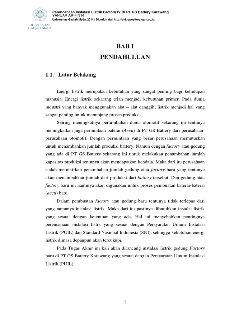 Bab I Pendahuluan: 1.1. Latar Belakang | PDF