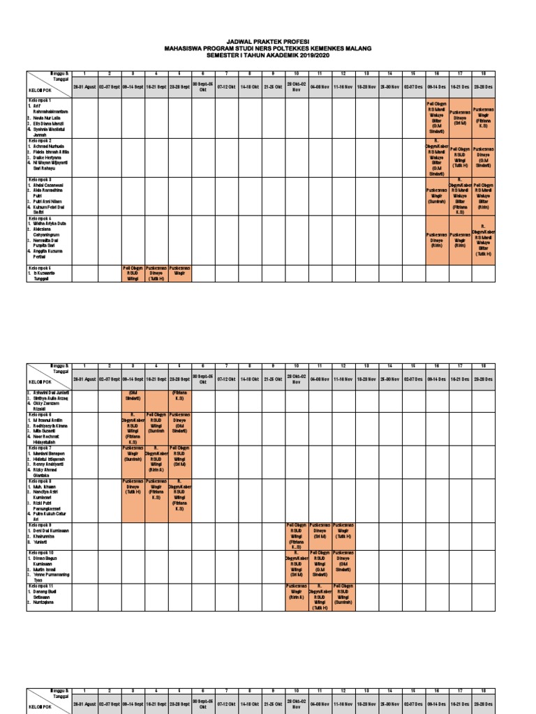 Jadwal Praktek Profesi | PDF