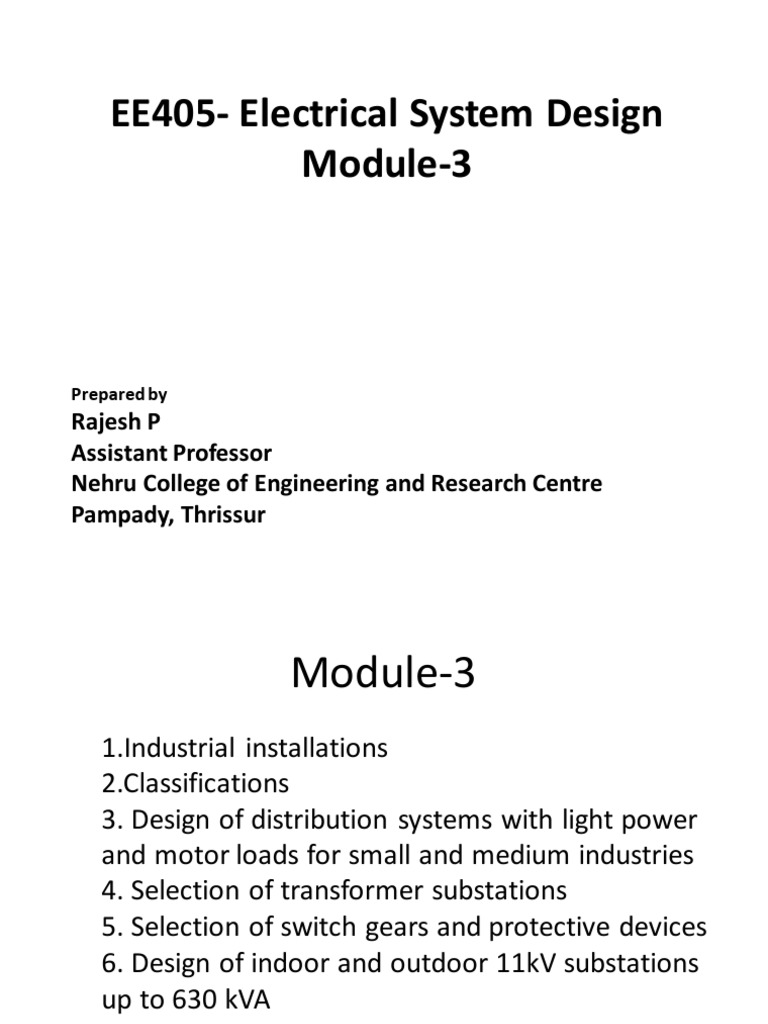 ESD Module 3 | PDF | Electrical Substation | Fuse (Electrical)