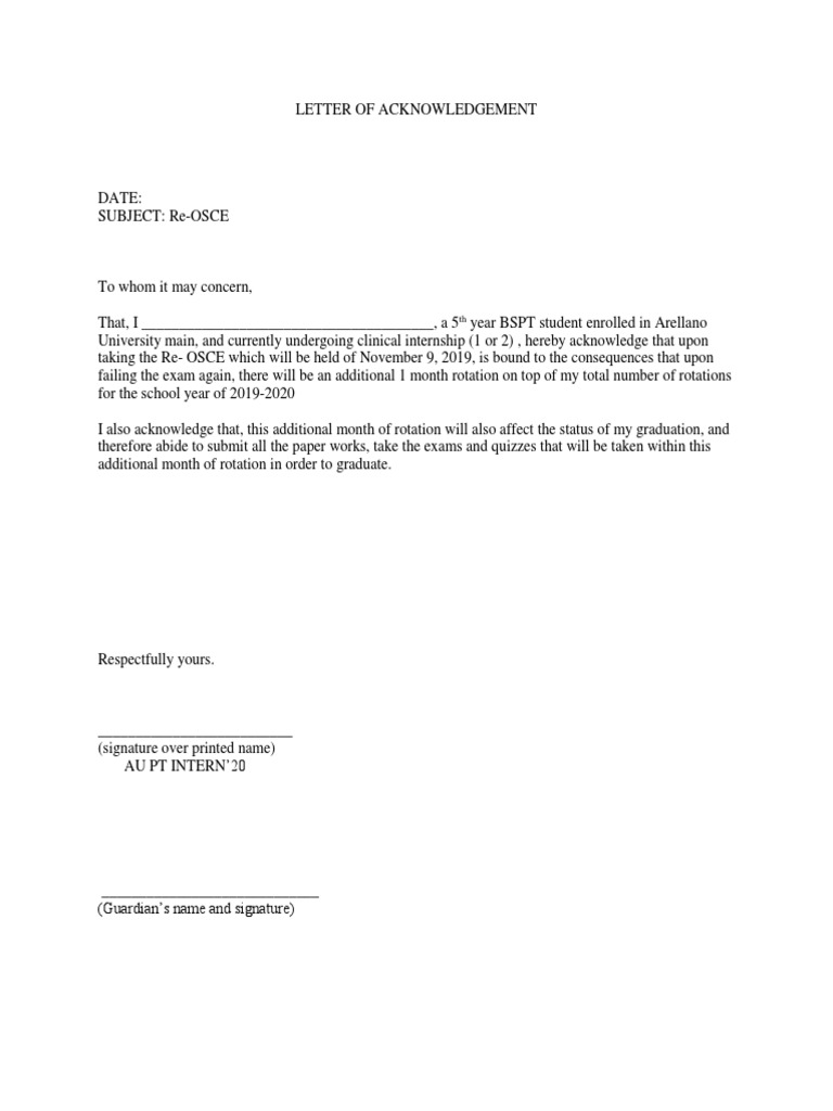 Letter of Acknowledgement | PDF