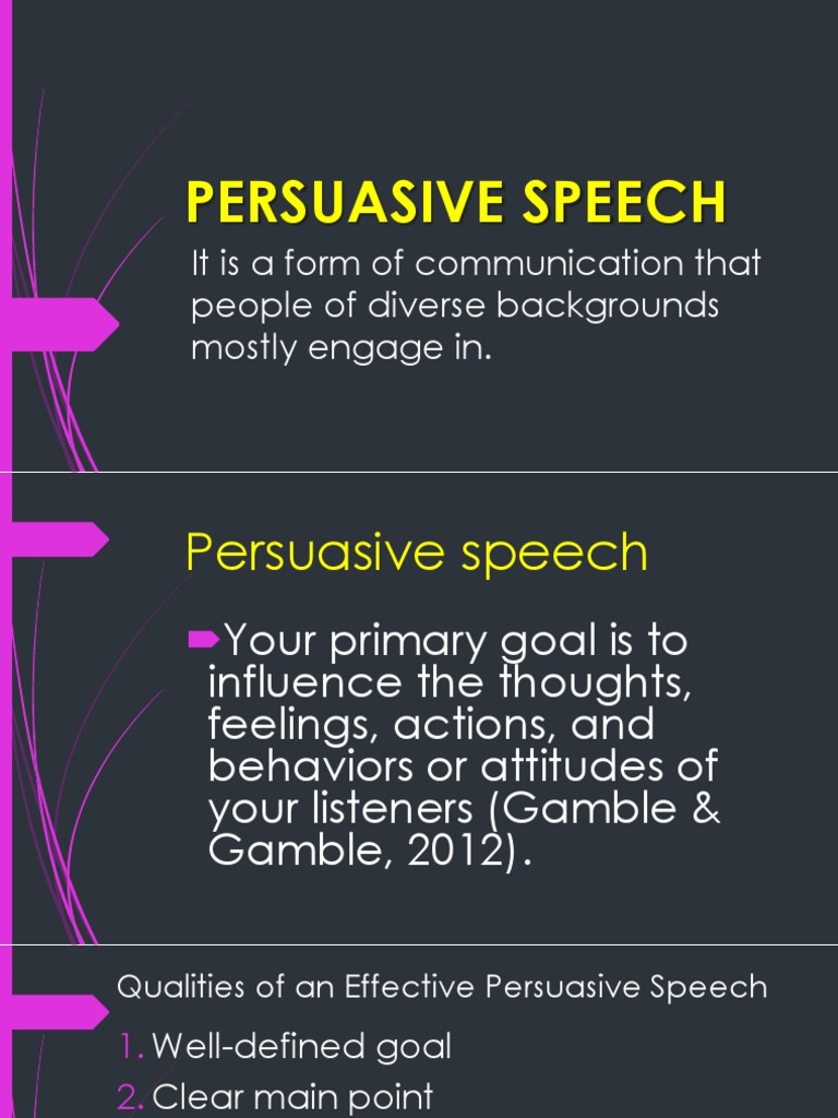 Persuasive Speech | PDF | Persuasion | Argument