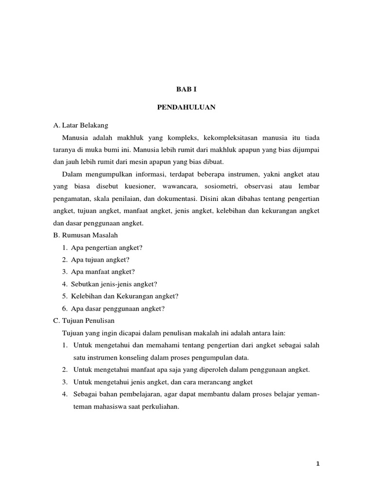 Pengertian dan Manfaat Angket dalam Penelitian | PDF