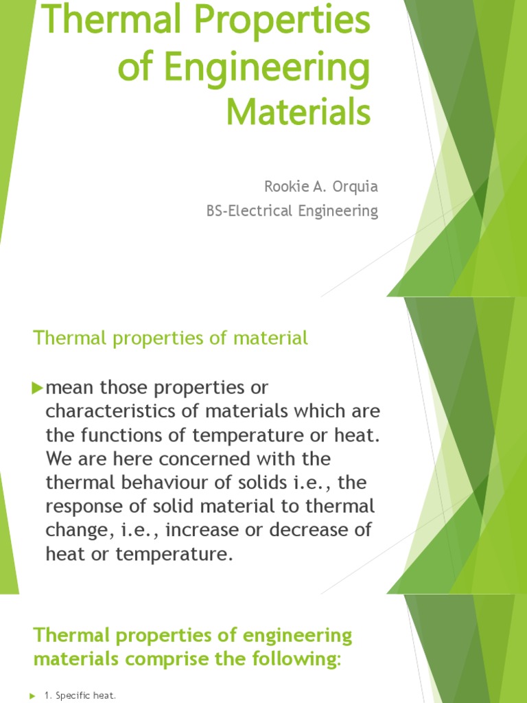 Thermal Properties of Engineering Materials | PDF | Thermal Expansion ...