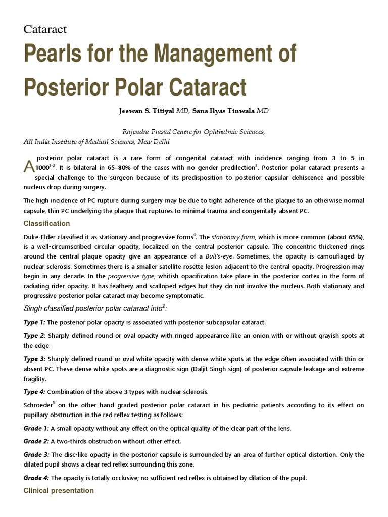 Pearls in PPC | PDF | Cataract | Ophthalmology