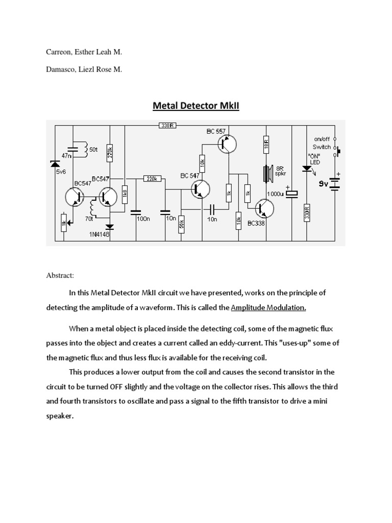 Metal Detector MkII Circuit Design | PDF