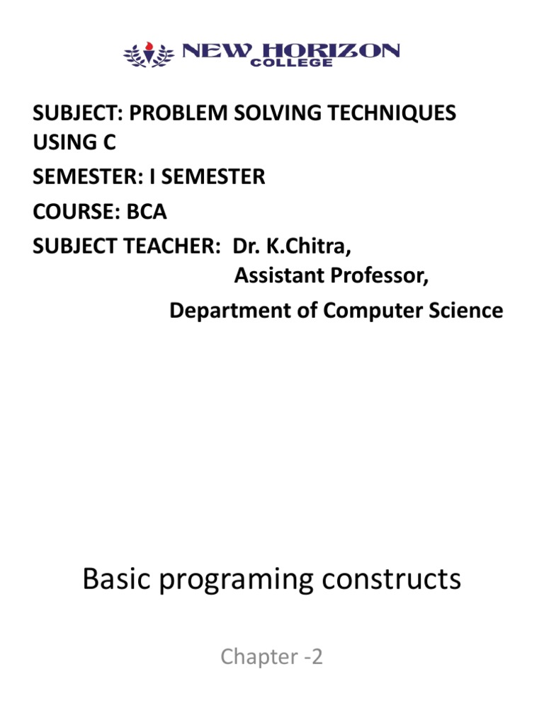Basic Programing Constructs Pdf Pdf C Programming Language Subroutine