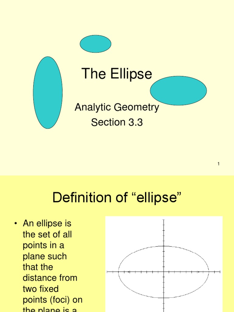 Ellipse Final Ppt (1) | Ellipse | Differential Geometry