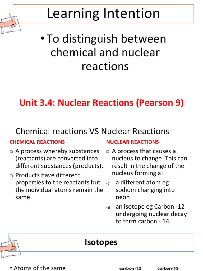 3.4 Nuclear Reactions YEAR 9 | PDF | Radioactive Decay | Nuclear Reaction