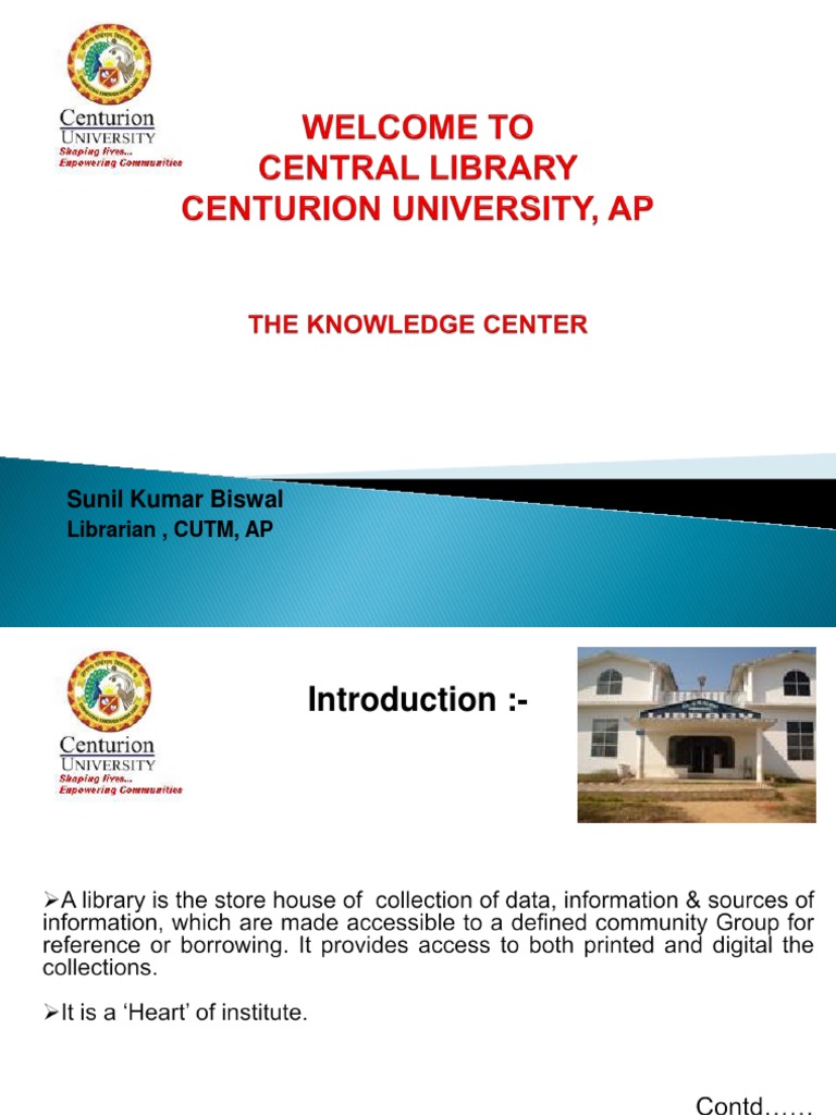 Sunil Kumar Biswal: Librarian, CUTM, AP | PDF | Libraries | Barcode