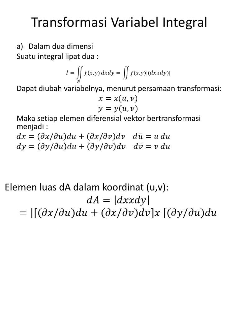 Transformasi Variabel Integral | PDF