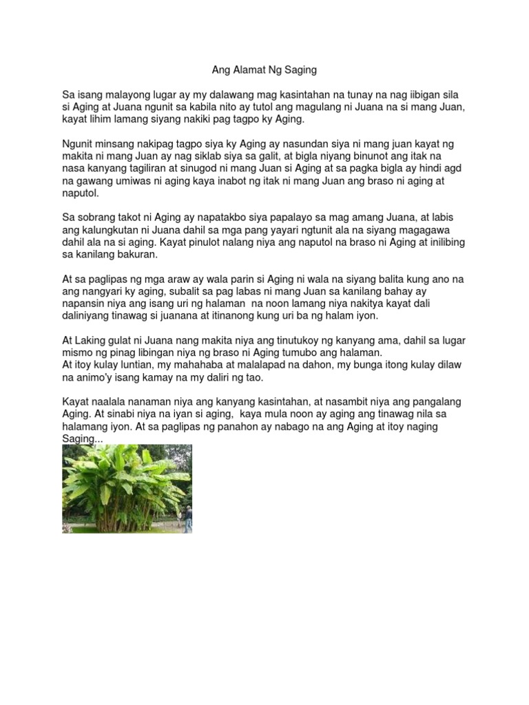 Ang Alamat NG Saging | PDF