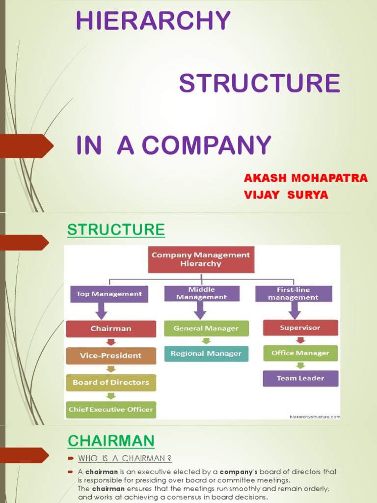 Hierarchy in Corporate World | PDF | Board Of Directors | Chief ...