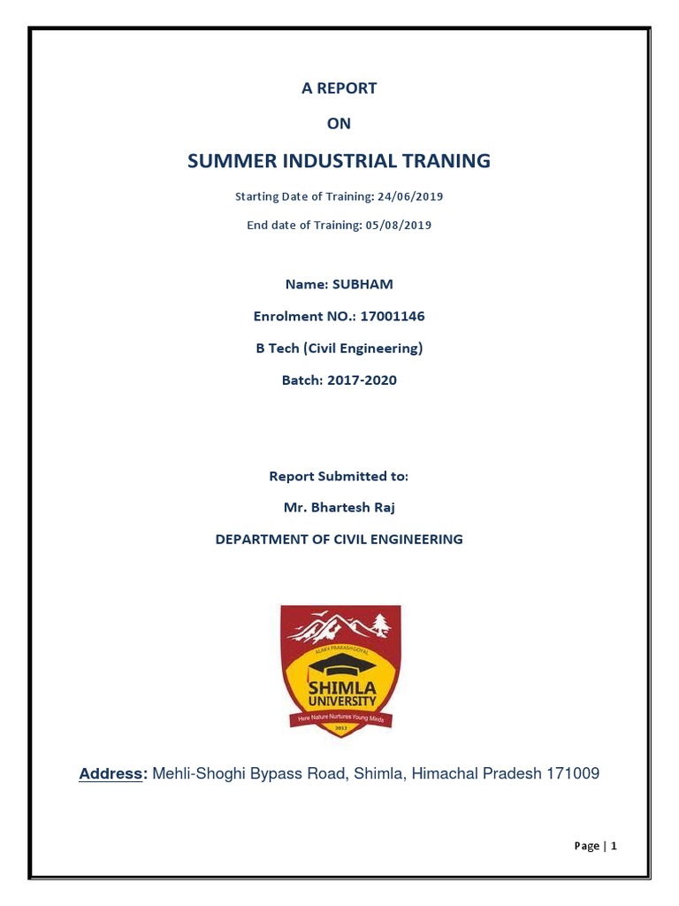 Industrial Traning Report | PDF | Concrete | Surveying