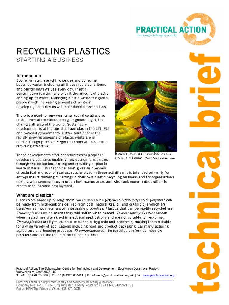 Recycling Practical Action On Plastic | PDF | Recycling | Plastic