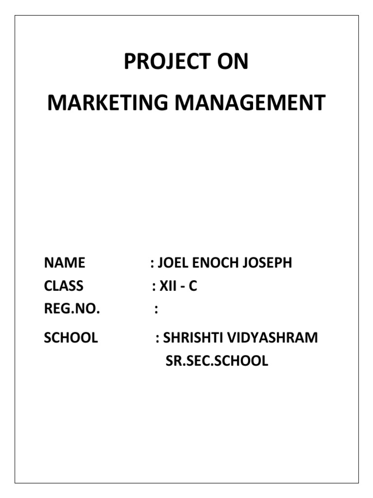 Marketing Management: Project On | PDF
