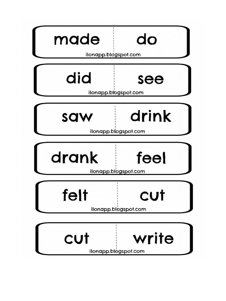Irregular Verbs Domino A | PDF