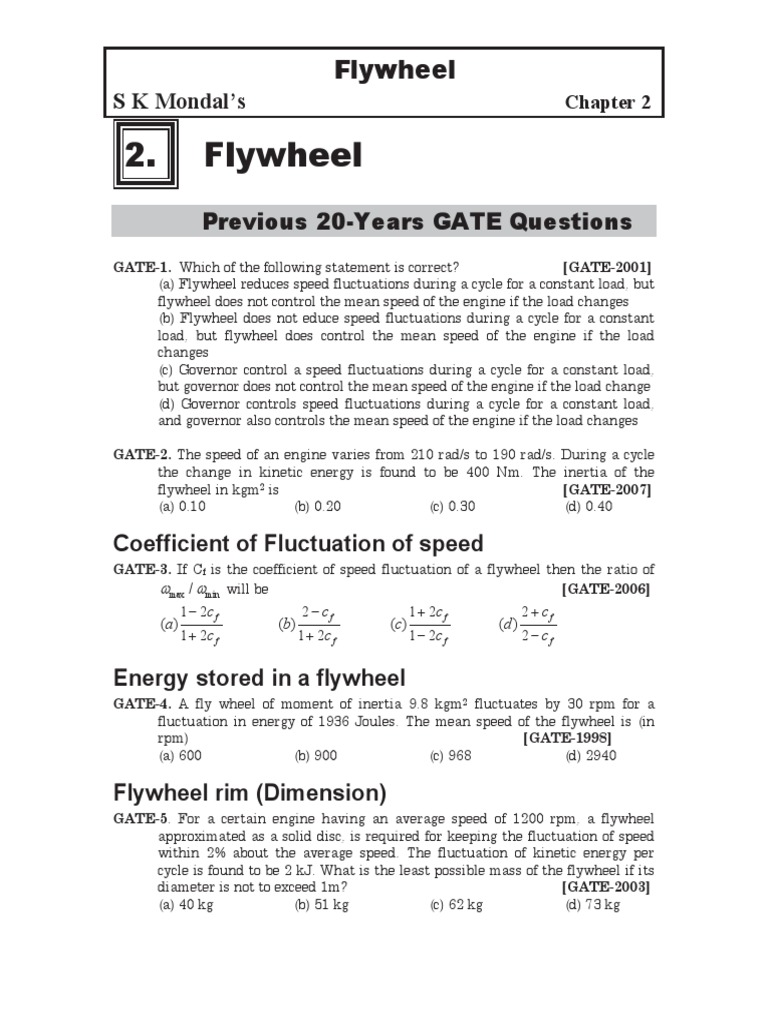 2 Flywheel PDF | PDF | Torque | Motion (Physics)