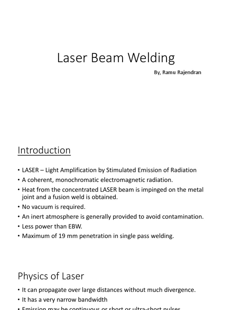 Laser Beam Welding | PDF | Laser | Quantum Optics