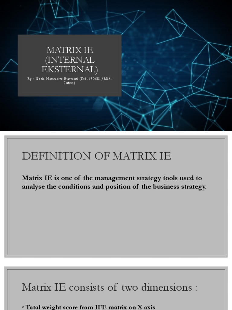 Matriks Ie (Internal Eksternal) | PDF