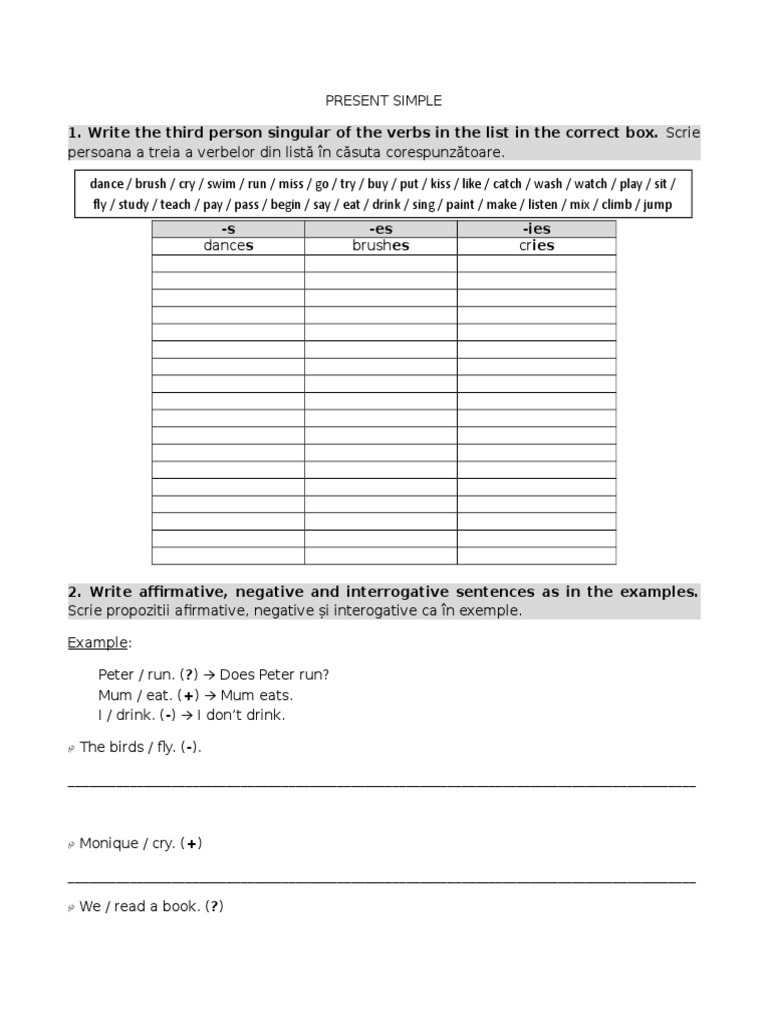 Exercitii Present Simple | PDF | Semiotics | Language Mechanics