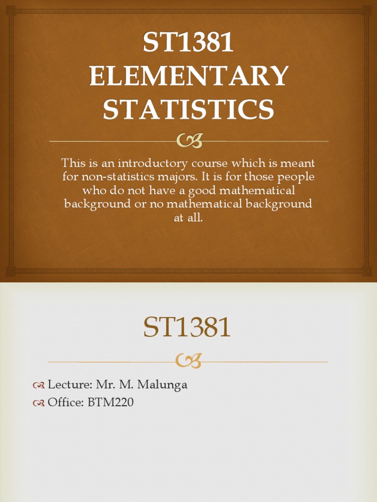 ST1381 Elementary Statistics PDF | PDF | Sampling (Statistics) | Level Of Measurement