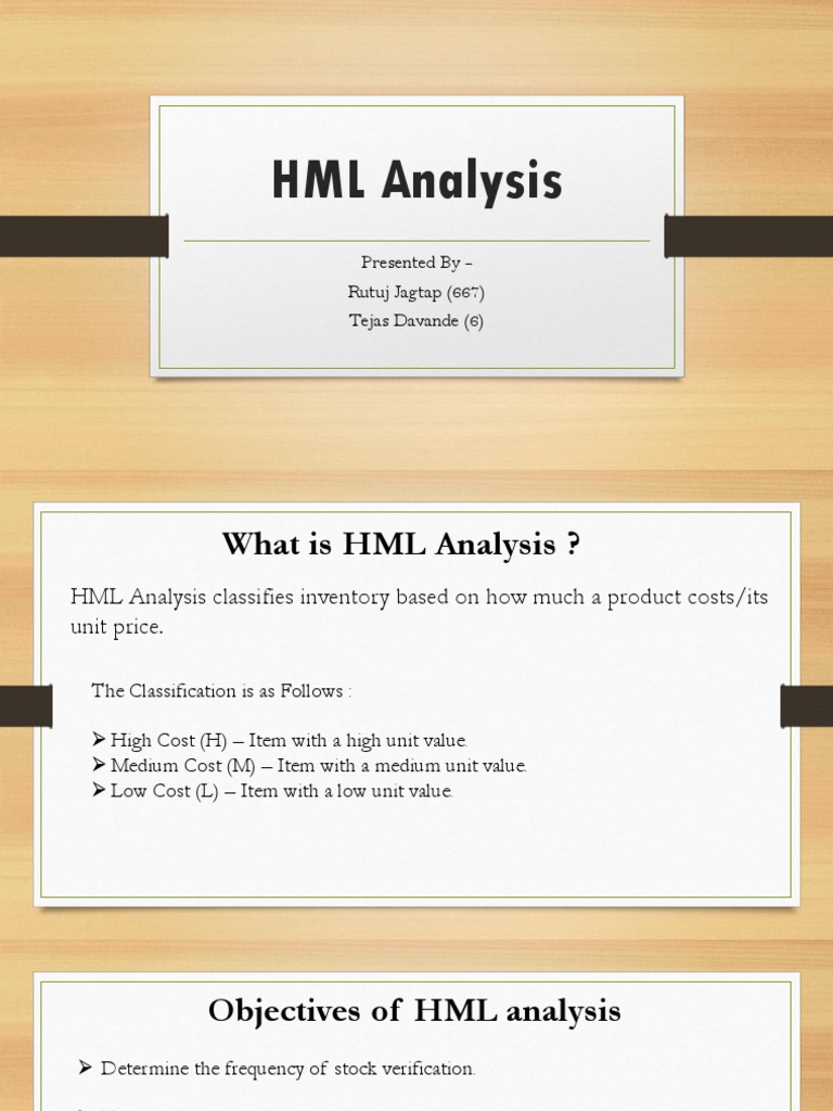 HML Analysis: Presented by - Rutuj Jagtap (667) Tejas Davande | PDF
