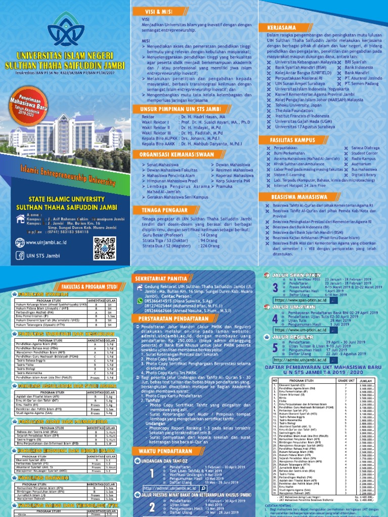 Brosur Uin Jambi 2019