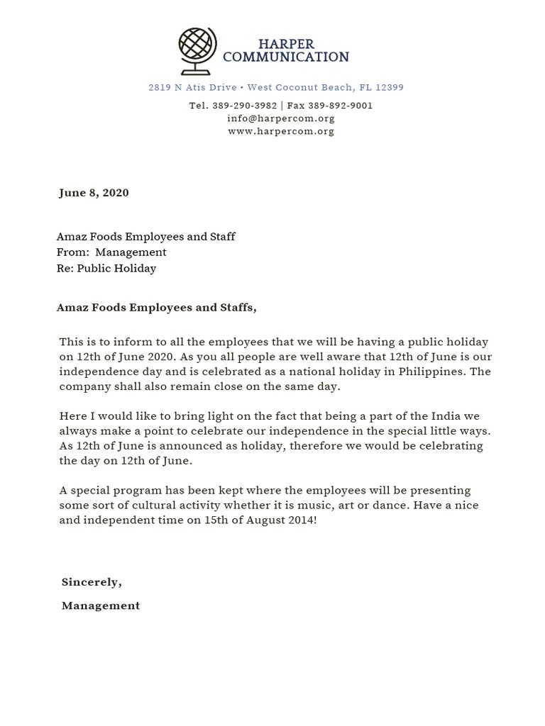 Harper Communication: June 8, 2020 | PDF