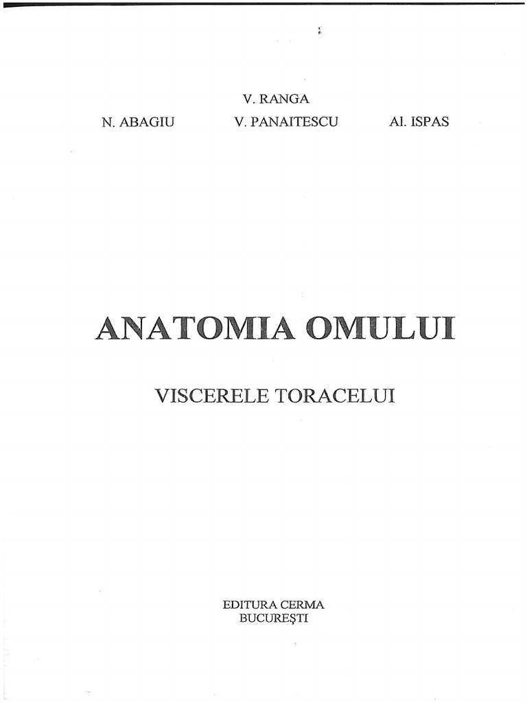 Anatomia Omului Viscerele Toracelui Ranga PDF | PDF