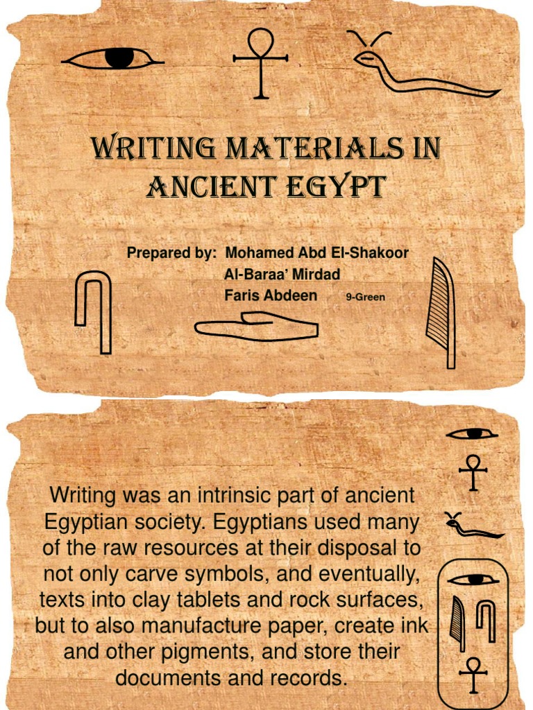Egyptian Writing Materials Explained | PDF | Ancient Egypt | Egyptian ...